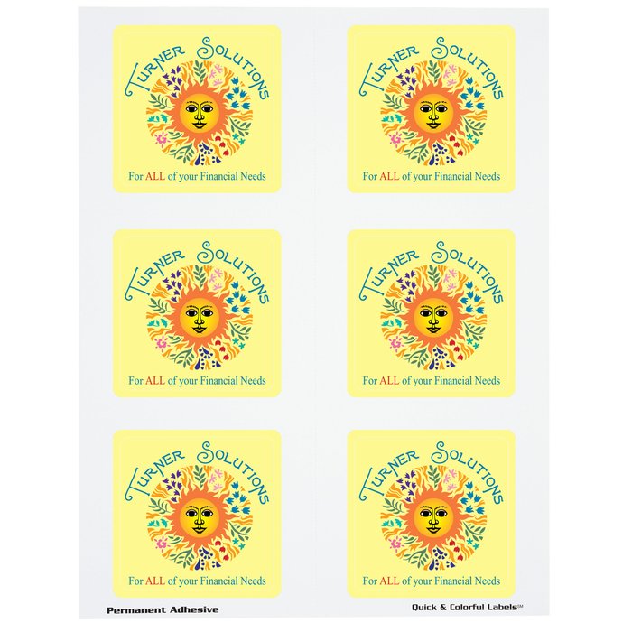 4imprint.ca: Quick & Colourful Perforated Sheeted Label - Square- 2-3/4 ...