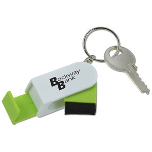 4imprint.ca: Orbit Phone Stand Cleaner Combo Keychain - 24 hr C127232-24HR