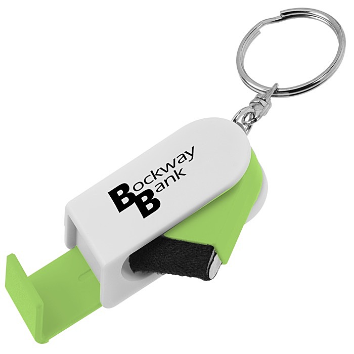 4imprint.ca: Orbit Phone Stand Cleaner Combo Keychain - 24 hr C127232-24HR