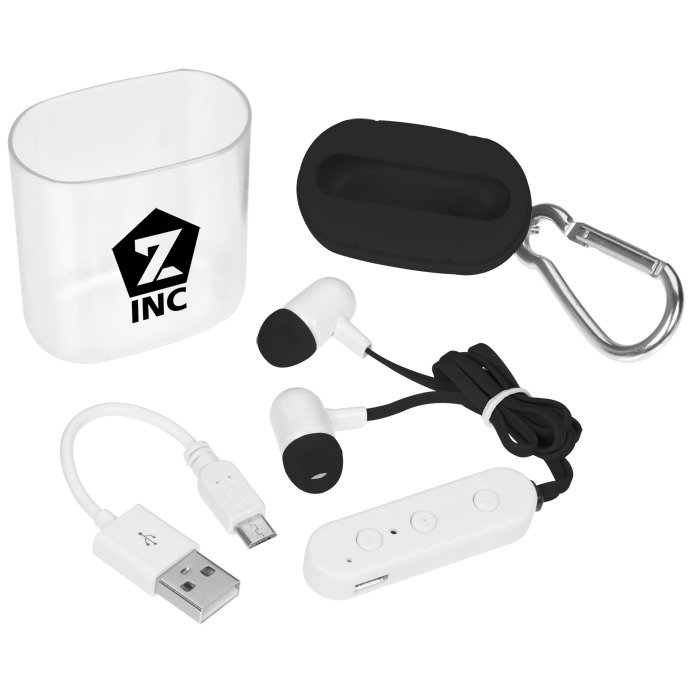 4imprint.ca: Bluetooth Ear Buds with Carabiner Case C139702