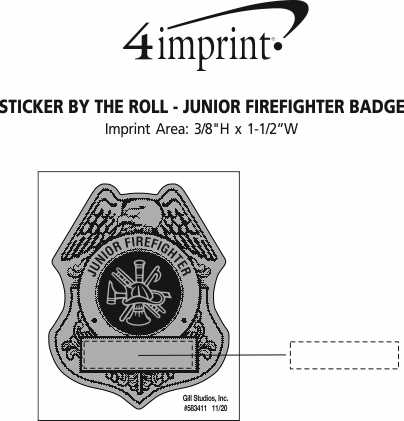 4imprint.ca: Lapel Sticker by the Roll - Junior Firefighter Badge ...