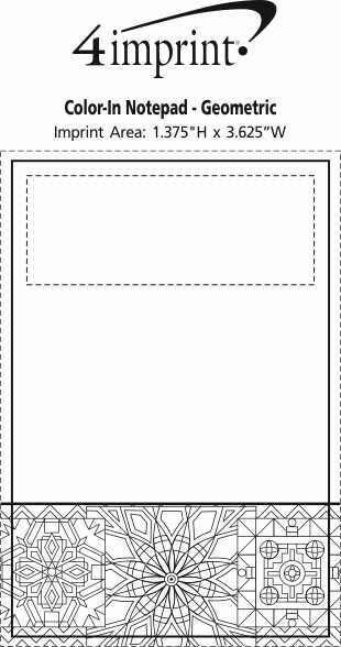 4imprint.ca: Colour-In Notepad - Geometric C138100-GEO