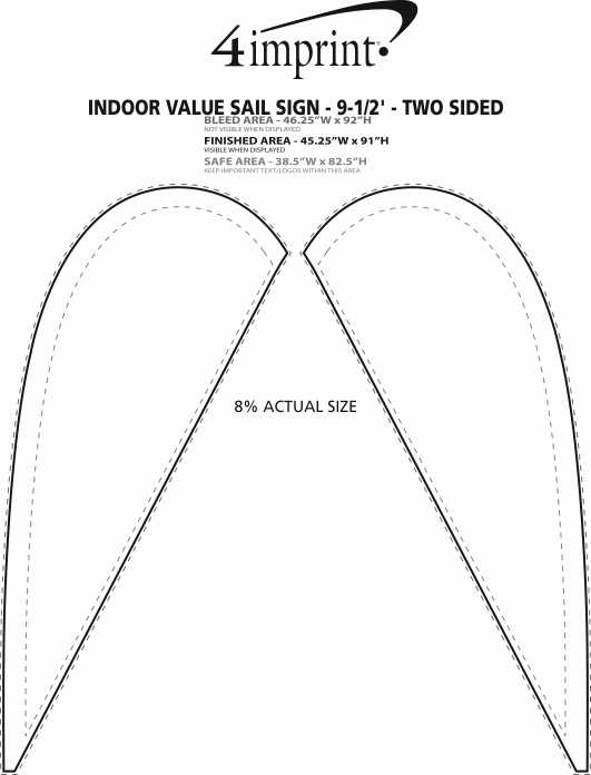 4imprint.ca: Indoor Value Sail Sign - 9-1/2' - Two Sided C138776-9-IN-2