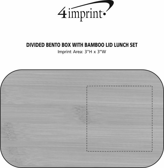4imprint.ca: Divided Bento Box with Bamboo Lid Lunch Set C162249